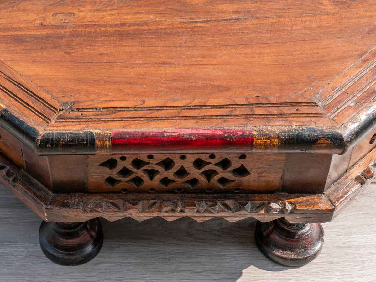 Octagonal Low Indian Wooden Table | Silk Road Gallery