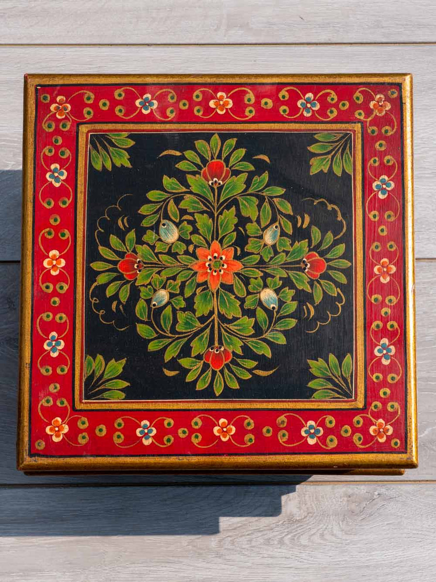 Painted Low Indian Wooden Table | Silk Road Gallery