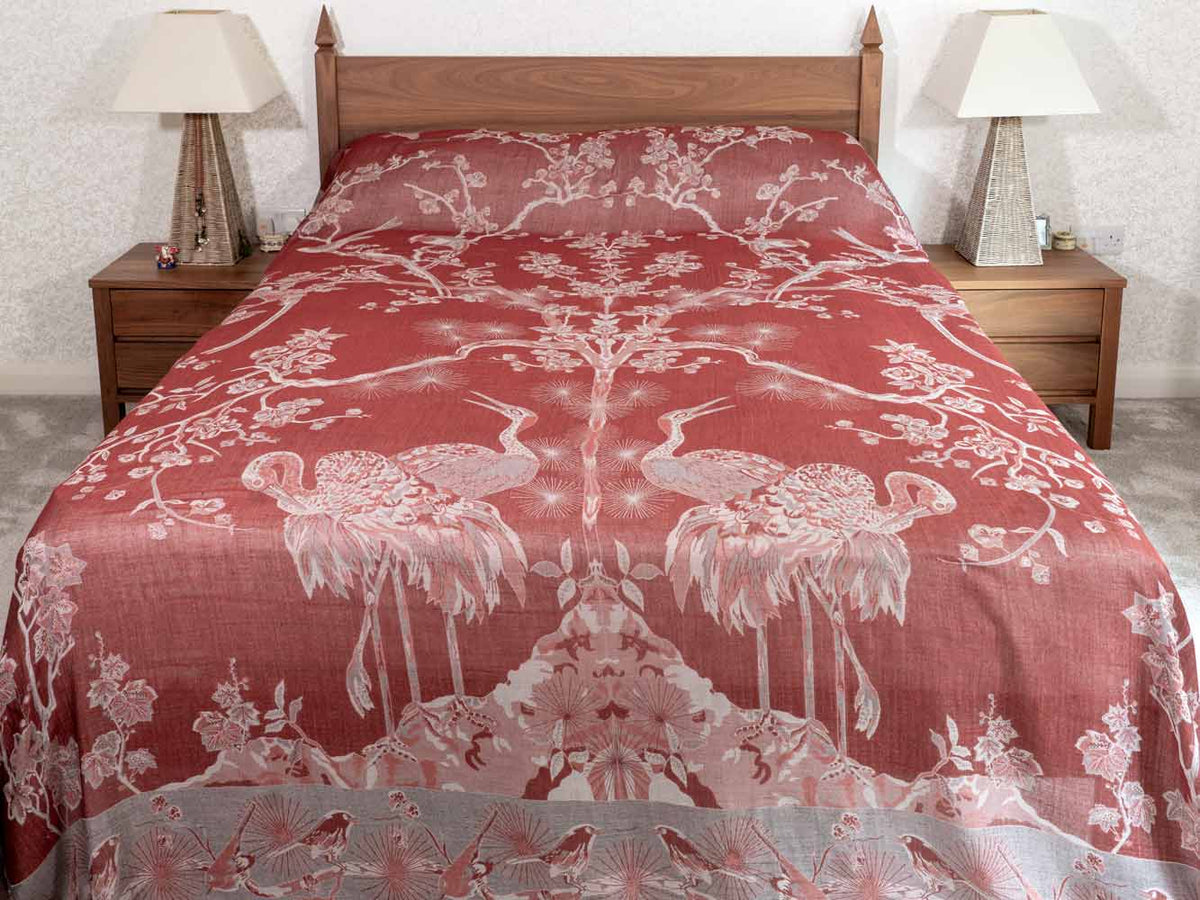 Black & Rose Tree of Life Bedspread | Silk Road Gallery