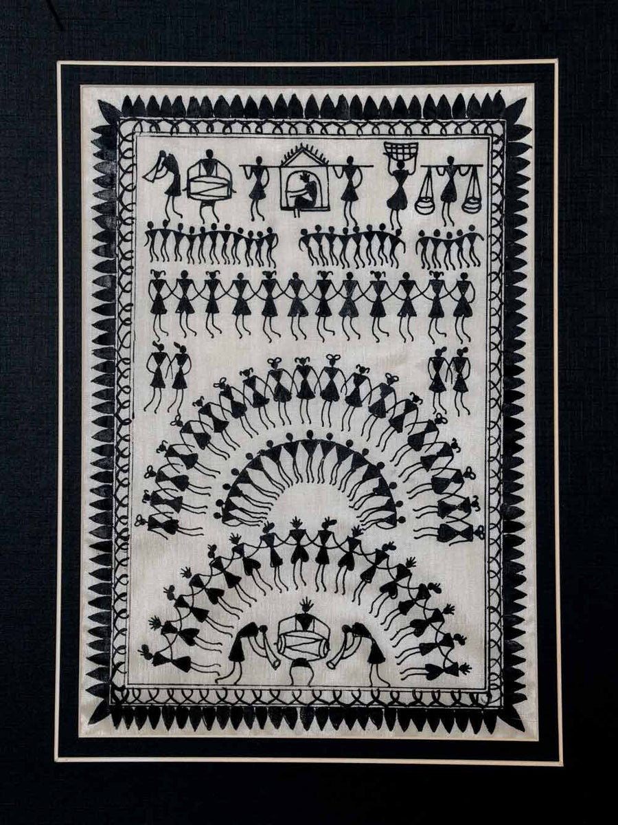 Small Saura Painting with Dancers | Silk Road Gallery