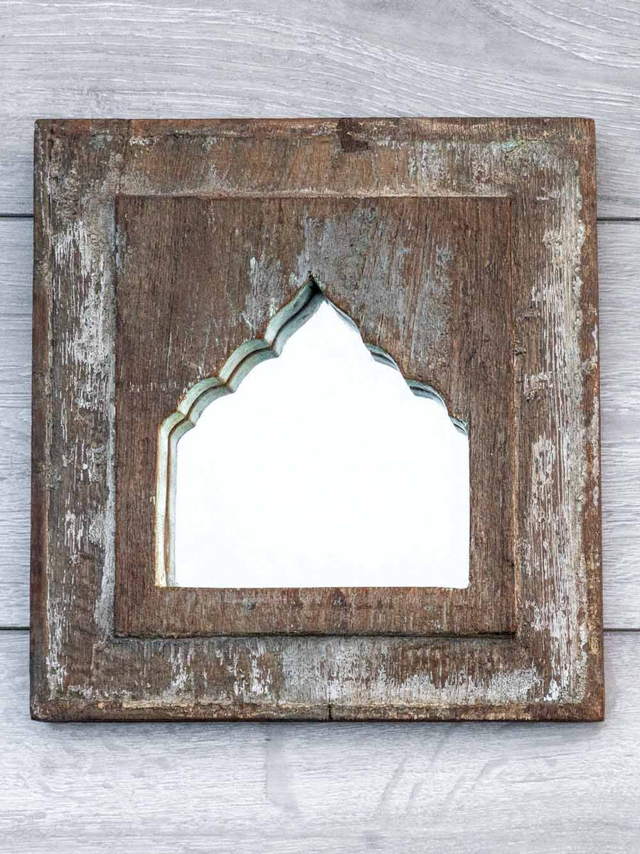 Small Square Distressed Arched Mirror | Silk Road Gallery