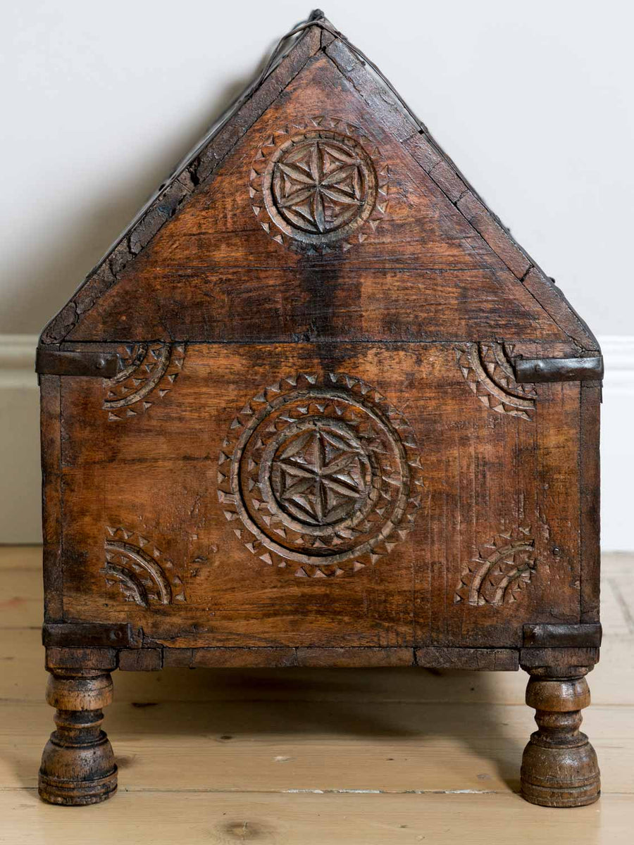 Vintage Carved Indian Dowry Chest | Silk Road Gallery