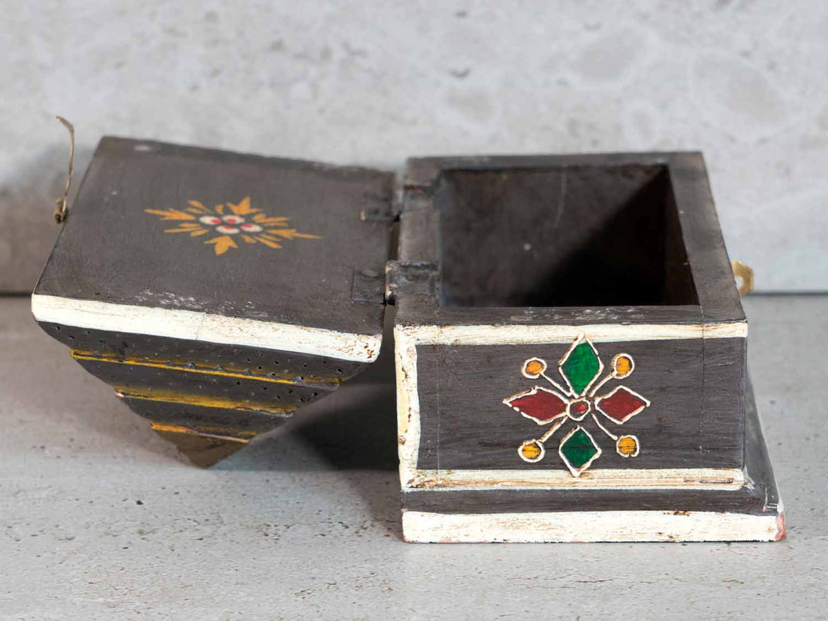 Painted & Inlaid Double Pyramid Box | Silk Road Gallery