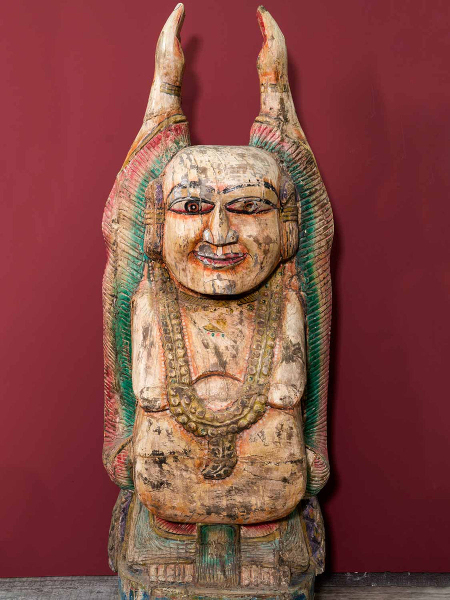 Large Painted Wooden Buddhist Yaksha | Silk Road Gallery