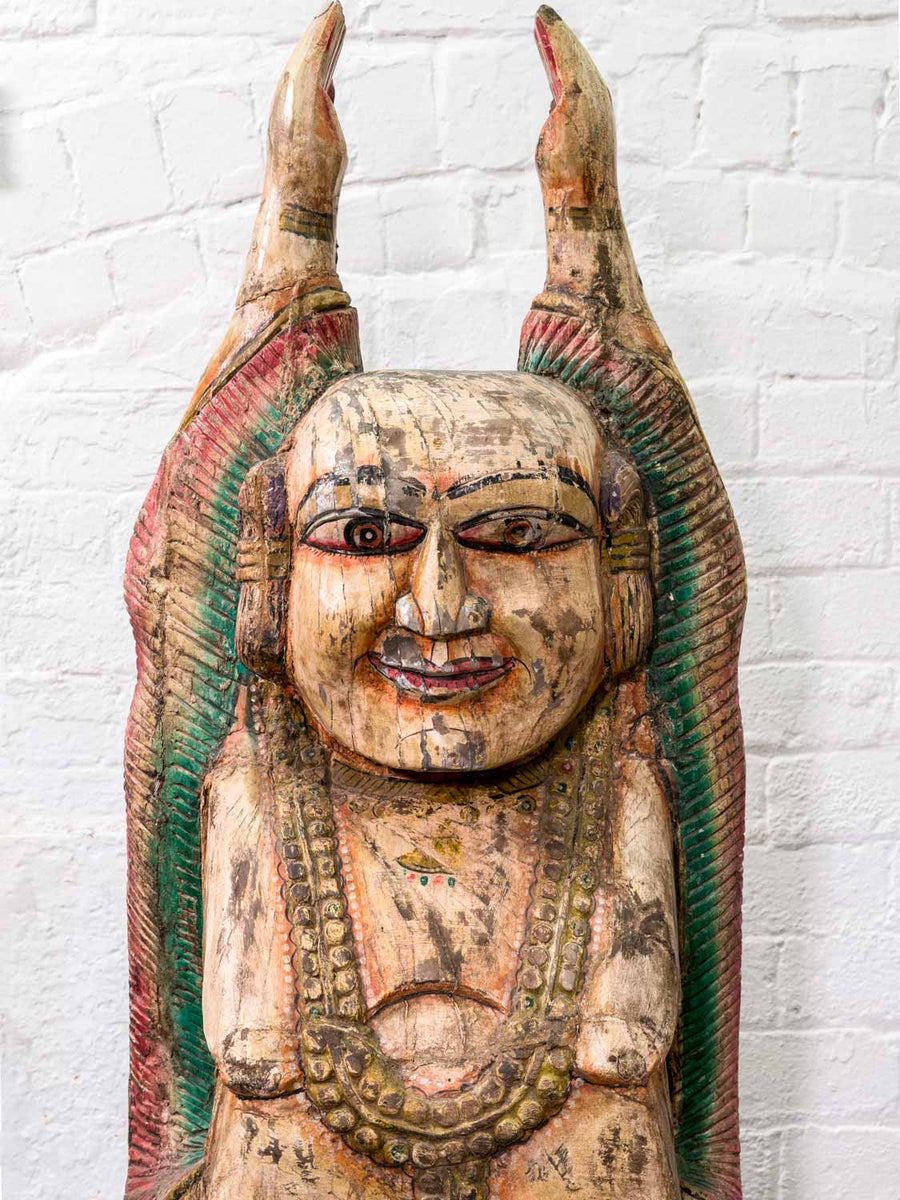 Large Painted Wooden Buddhist Yaksha | Silk Road Gallery