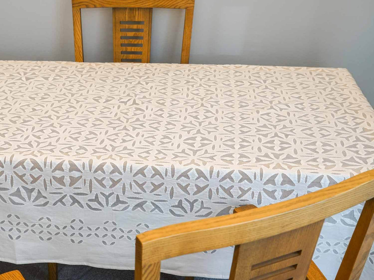 White Cutwork Tablecloth from Rajasthan | Silk Road Gallery
